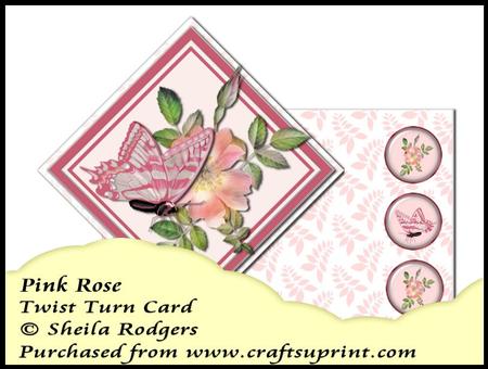 Twist Turn Card - Pink Rose - CUP357979_66 | Craftsuprint