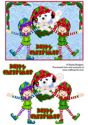 Christmas Elves and Polar Bear - CUP363816_66 | Craftsuprint