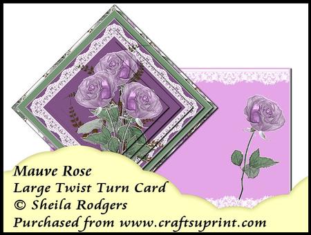 Large Twist Turn Card - Mauve Rose - CUP367968_66 | Craftsuprint