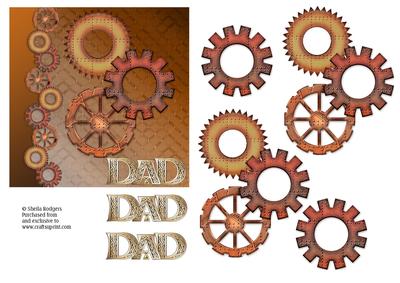 5 Inch Square Cogs - Dad - CUP370262_66 | Craftsuprint