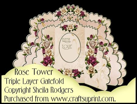 Triple Layer Gatefold - Rose Tower - CUP374569_66 | Craftsuprint