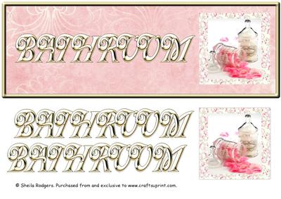 Room Sign - Bathroom - Pink with Image - CUP377065_66 | Craftsuprint