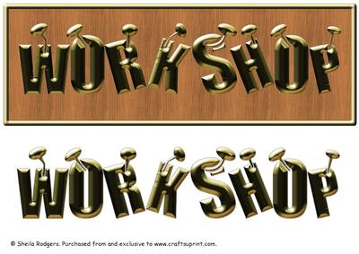 Room Sign - Workshop - Wood - CUP377086_66 | Craftsuprint