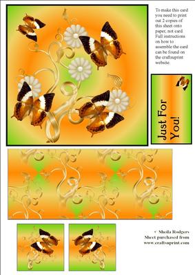 Exploding Card - Brown Butterflies - CUP384411_66 | Craftsuprint