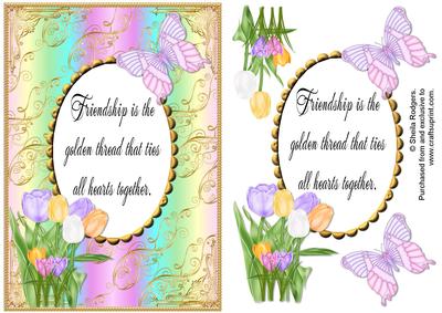 Friendship Spring Flowers Card 1 - CUP392476_66 | Craftsuprint
