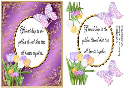 Friendship Spring Flowers Card 10 - CUP392495_66 | Craftsuprint