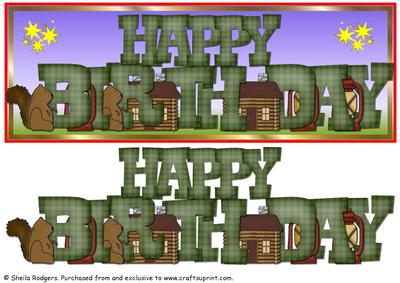 Large Dl Card - Log Cabin Birthday - CUP396447_66 | Craftsuprint