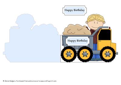 Shaped Card - Tipper Truck - CUP397851_66 | Craftsuprint