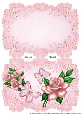 Pink Strip Card Mini Kit - Butterflies and Roses - CUP414892_66 ...