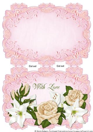 Pink Strip Card Mini Kit - Ivory Roses and Lilies - CUP414899_66 ...