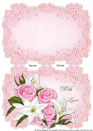 Pink Strip Card Mini Kit - Pink Roses and Lilies - CUP414903_66 ...