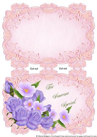 Pink Strip Card Mini Kit - Blue Roses and Anemones - CUP414917_66 ...