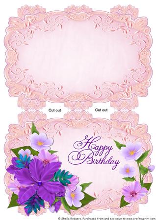 Pink Strip Card Mini Kit - Mixed Flowers Birthday - CUP414948_66 ...