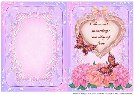 Name & Meaning Card - Amanda - CUP423622_66 | Craftsuprint