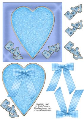 Blue Baby Heart - CUP42477_66 | Craftsuprint