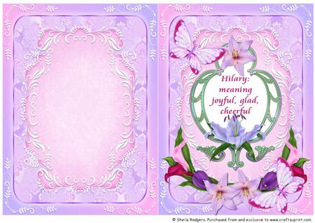 Name & Meaning Card - Hilary - CUP424823_66 | Craftsuprint