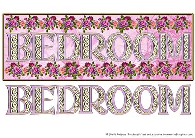Room Sign - Bedroom with Roses - CUP425461_66 | Craftsuprint
