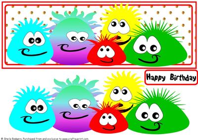 Large Dl Card - the Blobbles 1 - CUP429172_66 | Craftsuprint