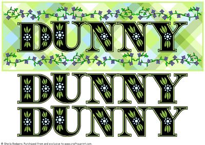 Room Sign - Dunny with Flowers - CUP430493_66 | Craftsuprint