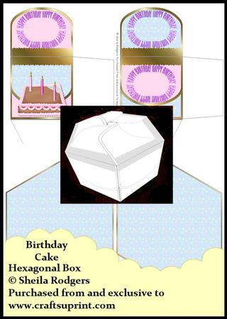 Hexagonal Box - Birthday Cake - CUP439154_66 | Craftsuprint