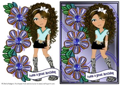 Emo Girl with Flowers 2 - CUP447891_66 | Craftsuprint