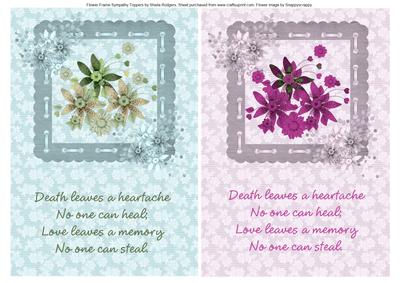 Flower Frame Sympathy Toppers - CUP45172_66 | Craftsuprint