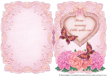 Name and Meaning Card - Mona - CUP452415_66 | Craftsuprint