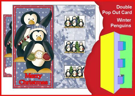 Double Pop Out Card - Winter Penguins - CUP453024_66 | Craftsuprint