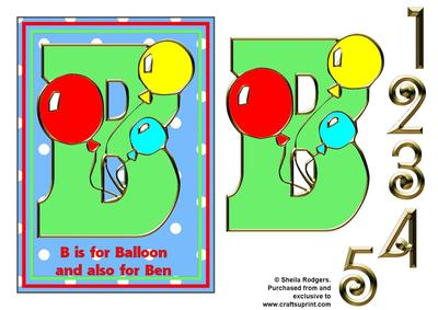 B is for Balloon and Ben - CUP464512_66 | Craftsuprint