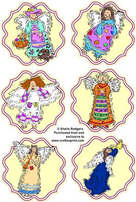 Set of 6 Angel Toppers 2 - CUP473368_66 | Craftsuprint