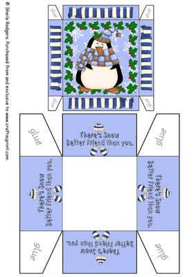3 Inch Gift Box - Christmas Penguin 5 - CUP479463_66 | Craftsuprint