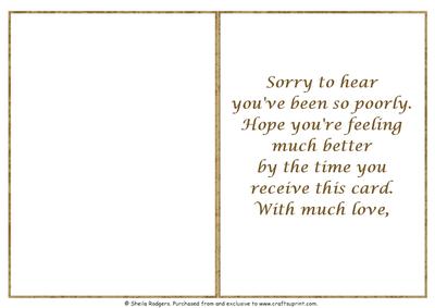 A5 Insert - Get Well Soon - CUP480078_66 | Craftsuprint