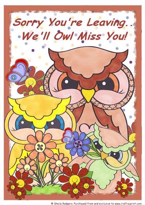 A4 We'll Owl Miss You 2 - CUP480369_66 | Craftsuprint