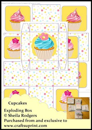 Exploding Box - Cupcakes - CUP510572_66 | Craftsuprint