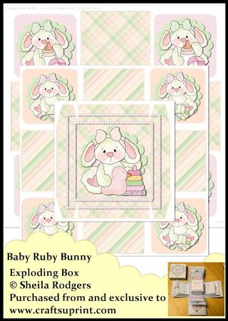 Exploding Box - Baby Ruby Bunny - CUP510588_66 | Craftsuprint