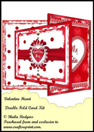 Double Fold Card Kit - Valentine Heart - CUP515666_66 | Craftsuprint