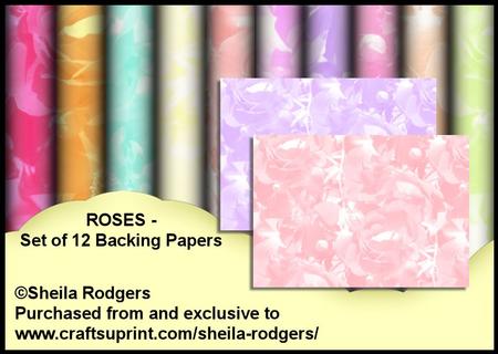 Roses - Set of 12 Backing Papers - CUP533304_66 | Craftsuprint