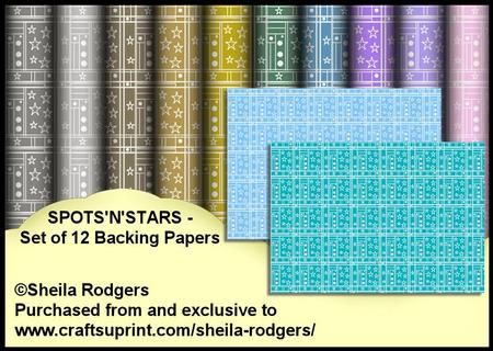 Spots 'n' Stars - Set of 12 Backing Papers - CUP533705_66 | Craftsuprint