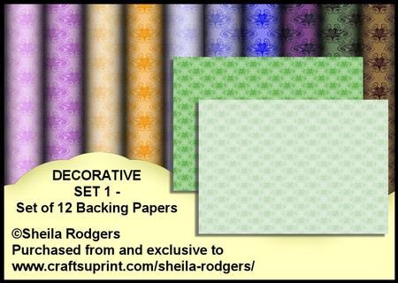 Decorative Set 1 - Set of 12 Backing Papers - CUP533855_66 | Craftsuprint