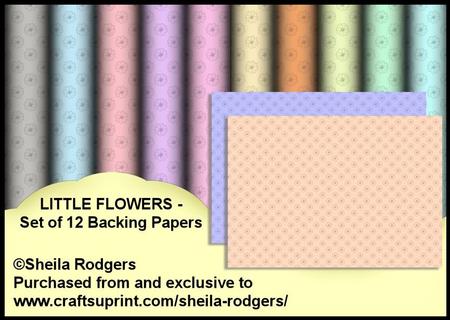 Little Flowers - Set of 12 Backing Papers - CUP534395_66 | Craftsuprint