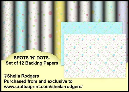 Spots 'n' Dots - Set of 12 Backing Papers - CUP538867_66 | Craftsuprint