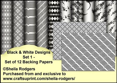 Black & White Designs Set 1 - Set of 12 Backing Papers - CUP544664_66 ...