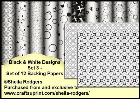 Black & White Designs Set 3 - Set of 12 Backing Papers - CUP545032_66 ...