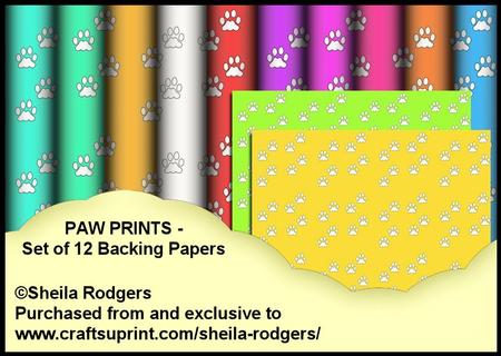 Paw Prints - Set of 12 Backing Papers - CUP545776_66 | Craftsuprint