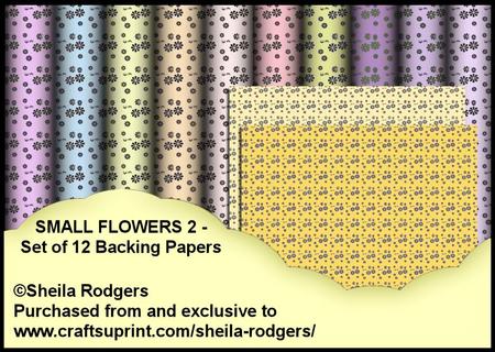Small Flowers 2 - Set of 12 Backing Papers - CUP545780_66 | Craftsuprint