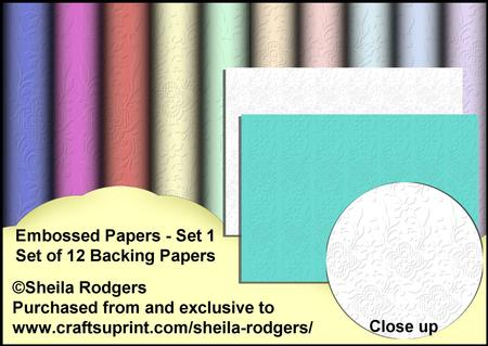 Embossed Papers - Set 1 - Set of 12 Backing Papers - CUP547369_66 ...