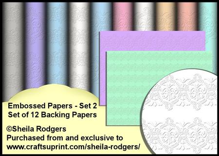 Embossed Papers - Set 2 - Set of 12 Backing Papers - CUP547371_66 ...