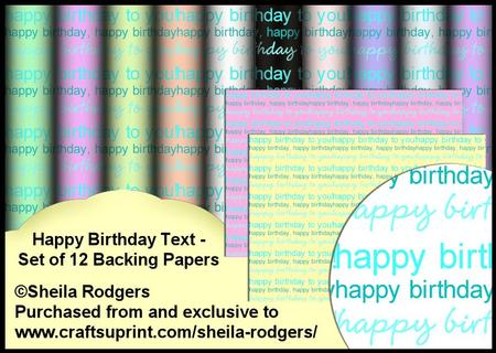 Happy Birthday Text - Set of 12 Backing Papers - CUP547380_66 ...