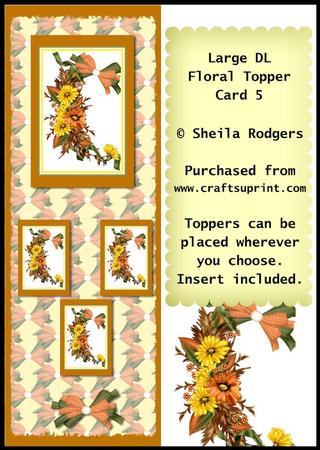 Large Dl Floral Topper Card 5 - CUP549195_66 | Craftsuprint