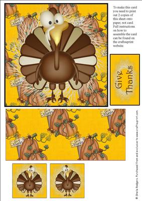 Exploding Card - Thanksgiving Turkey - CUP551575_66 | Craftsuprint